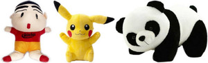Saubhagye Combo of Shinchan, Panda and Pikachu Soft toy- 30 cm - 30 cm ...