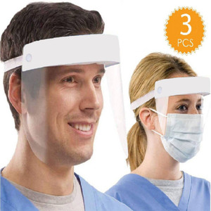 TECH SENSE Full Face Shield Mask, face shield mask reusable, plastic ...