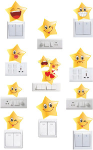 SAI DESIGNS 30 cm smiley Wall Sticker & Switch Board Sticker Set Of 11 ...