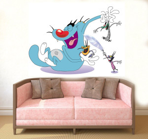 indra graphics 58.42 cm Oggy and the Cockroaches Self Adhesive Sticker ...