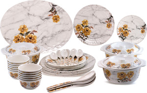 Agile Pack of 40 Melamin Platinum Melamine Royal Dinner Set (Diamond ...