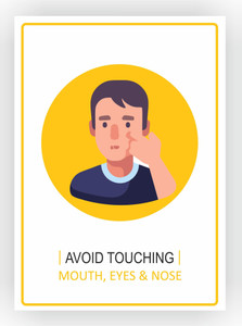 Modern World Avoid Touching Eye Nose Mouth Poster for Hospital Office ...