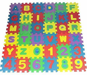 Pyzel Foam Mat Mini Puzzle Interlocking Mats /ABCD Blocks for kids ...
