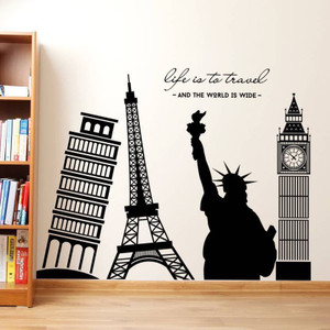 KICKWIX Large Tour and travel office wall sticker/ Office wall sticker ...