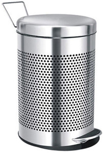 Steelone Stainless Steel Round Perforated Pedal bin 11LTR Steel Dustbin ...