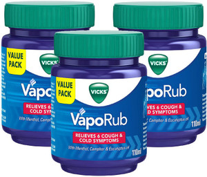 VICKS VapoRub RELIEVES 6 COLD SYMPTOMS MAHA SAVER PACK Balm - Buy Baby ...