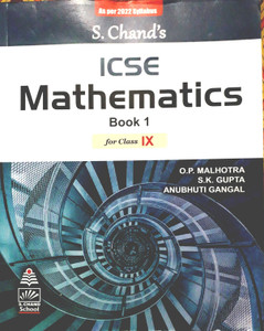 ICSE Mathematics Book 1 for class IX S.Chand'sfor 2022: Buy ICSE ...