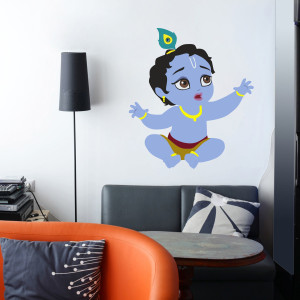wildartcreation 91 cm Baby krishna wall stickersPVC Vinyl, ( 69Cm X ...