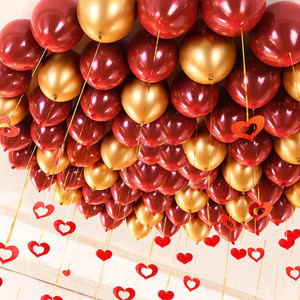 Flipkart.com | Jhai Kal Solid Metallic Red And Gold Balloons Pack of 50 ...