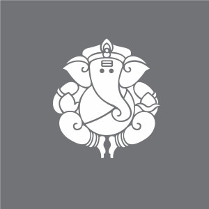 Sticker Wall 35 cm Lord Ganesha decorative White sticker (38cm x 35cm ...