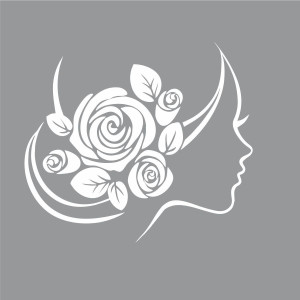 Stickers Mart 50 cm Beautiful Lady decorative White sticker (50cm x ...