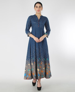 METRO-FASHION Women Ethnic Dress Blue Dress - Buy METRO-FASHION Women ...