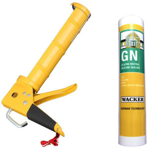 wacker GN Expert Silicone Sealant + Professional Applicator Gun (With ...
