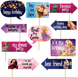 Balloons 10 Pieces Rapunzel Birthday Theme Photo Booth Props for Kids ...