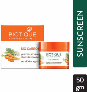 BIOTIQUE Sunscreen - SPF 40+ PA+ Bio Carrot 40+ SPF UVA/UVB Sunscreen ...