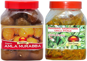 Sun Grow Combo of Organic Homemade Pickles & Murabbas Amla Murabba 1Kg ...