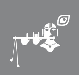 Stickers Mart 44 cm Krishna Decorative White Sticker Removable Sticker ...