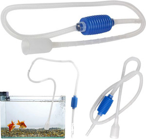 Water Area Aquarium Fish Tank Siphon Gravel Cleaner Syphon Manual Water ...