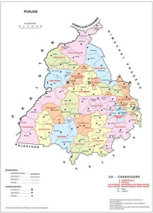 Punjab Map Waterproof Vinyl Sticker Poster || (24X18 inches) can1858-2 ...