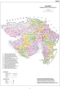 Gujarat Map Waterproof Vinyl Sticker Poster || (24X18 inches) can1842-2 ...