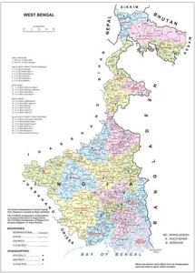 West Bengal Map Waterproof Vinyl Sticker Poster || (24X18 inches ...