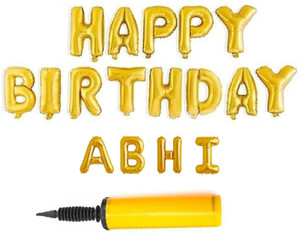 Flipkart.com | Bal samrat Solid Happy Birthday Abhi Golden Foil Ballon ...