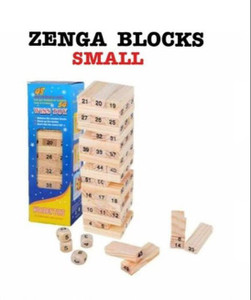 Richuzers Mini Jenga Wooden Blocks Building Tumbling Tower Game For ...