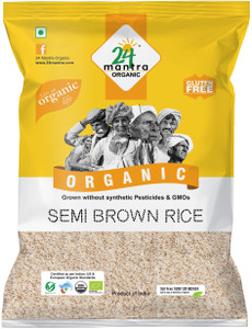24 mantra ORGANIC Hand Pounded Semi Brown Sona Masoori Rice Brown Rice ...