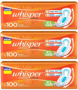 Whisper Choice ultra Extra Large 20+20+20 Sanitary Pad | Buy Women ...
