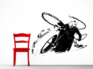DivineDesigns 48 cm Ghost Black Rider Wall Sticker Self Adhesive ...