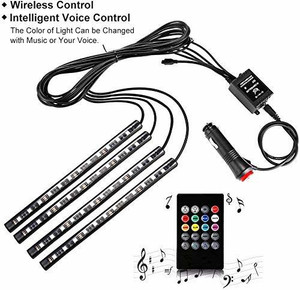 Trac R000246 4X 12 LED RGB Car Interior Decorative Light Floor ...