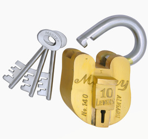 Money Solid Brass Super Strong Padlock 10 levers with 3 Master key ...