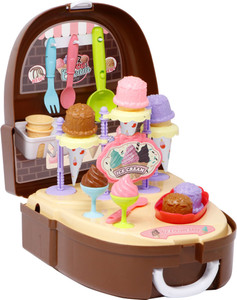 FIDDLERZ 39 Pcs Luxury Ice Cream Sweet Candy Cart Shop Set with ...