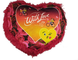 Uniqon (Size:28x24cm) Multicolor Heart Dil (With Love) Soft Fur Stuffed ...