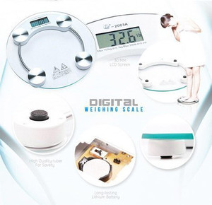 Qoibito Weight Machine Round Glass FD03A1 Body Personal Weighing Scale ...