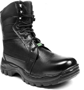 Para Commando Mens Black Genuine Leather Combat Commando Boot Shoes ...
