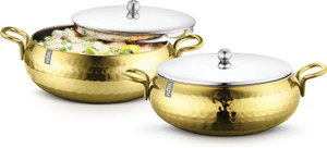 MATRIX Italian Lacquered Gold color hammered finish handi set Bowl ...