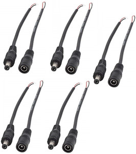 ATEKT 5 Pair DC male Female power connector plug jack For CCTV Camera ...