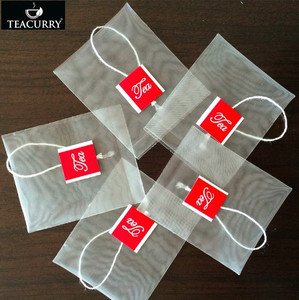 TEACURRY Empty Pyramid Food Grade Nylon Tea Bags with Strings, Without ...