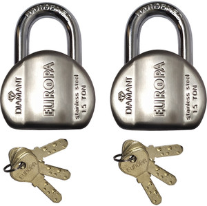 Europa Diamant Twin Pack L358 SS TW 1.5 Ton Silver Finish Padlock - Buy ...