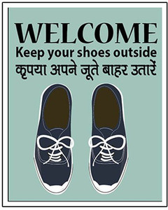 ECOBILL Hanging Wooden Cutout- 12*9 inch _Keep your shoes outside ...