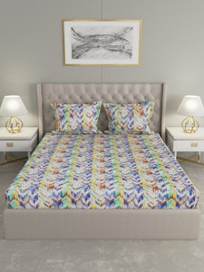 Raymond Home 104 TC Cotton Double Abstract Flat Bedsheet - Buy Raymond ...