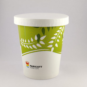 Paricott Paper Cups 240ml Eco Fresh Printed with Paper Lid Disposable ...