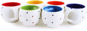 Vish Pack of 6 Bone China, Ceramic Stylish Ceramic Handcrafted White ...