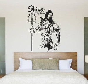 KICKWIX mahadev wall sticker for bhole bhakt (58cmx81cm)x Price in ...
