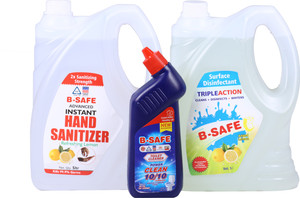 B-Safe Combo Pack of Hand Sanitizer 5Litres + Surface Disinfectant 5Lts ...