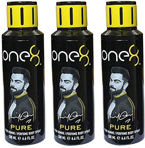 one8 by Virat Kohli Pure Deodorant Body Spray 3pcs LR0125 Perfume Body ...