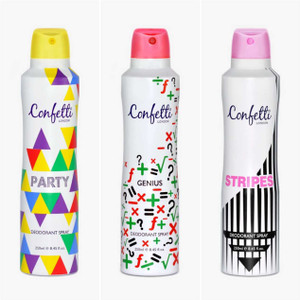 Confetti LONDON Confetti Deodorant (Party, Genius, Stripes Body Spray ...
