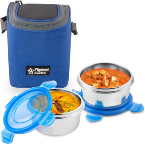 Flipkart.com | Flipkart SmartBuy Clip Lock Steel 2 Containers Lunch Box