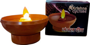 Sri Krishna Culture LED Flickering Flameless Diya-Original Diya Effect ...